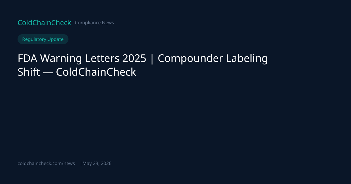 FDA Warning Letters 2025 | Compounder Labeling Shift — ColdChainCheck