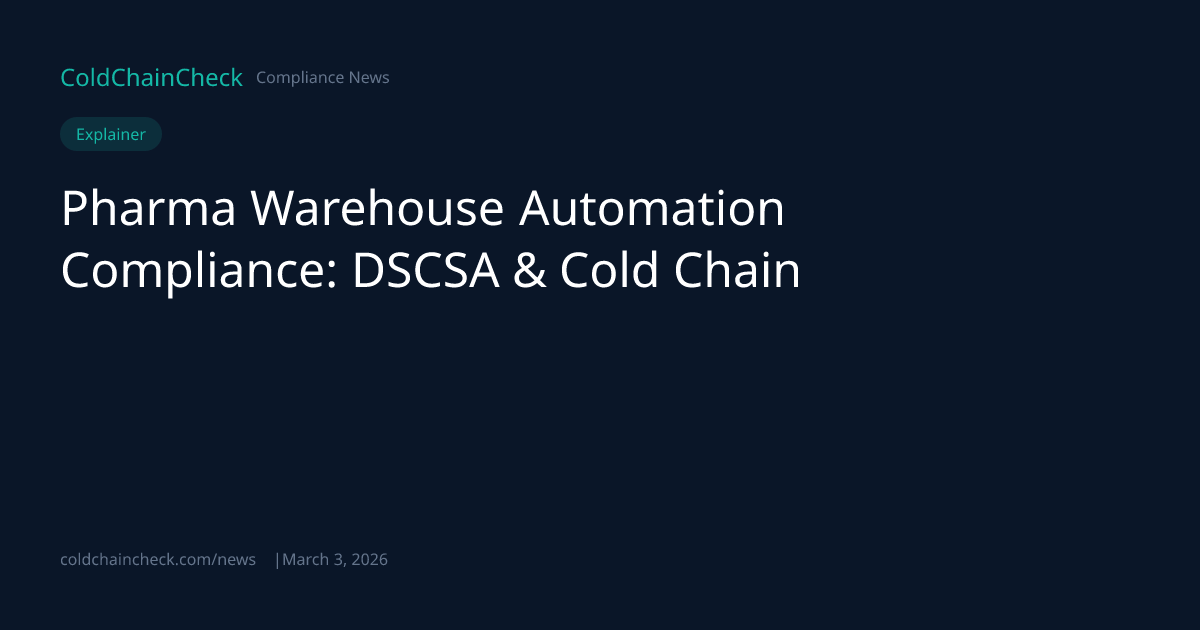 Pharma Warehouse Automation 2026 | DSCSA & cGDP — ColdChainCheck